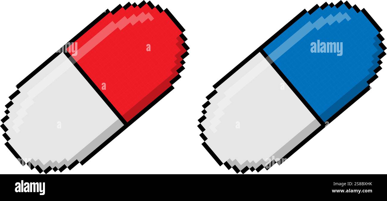 Pills pixel art icon simple design Stock Vector Image & Art - Alamy