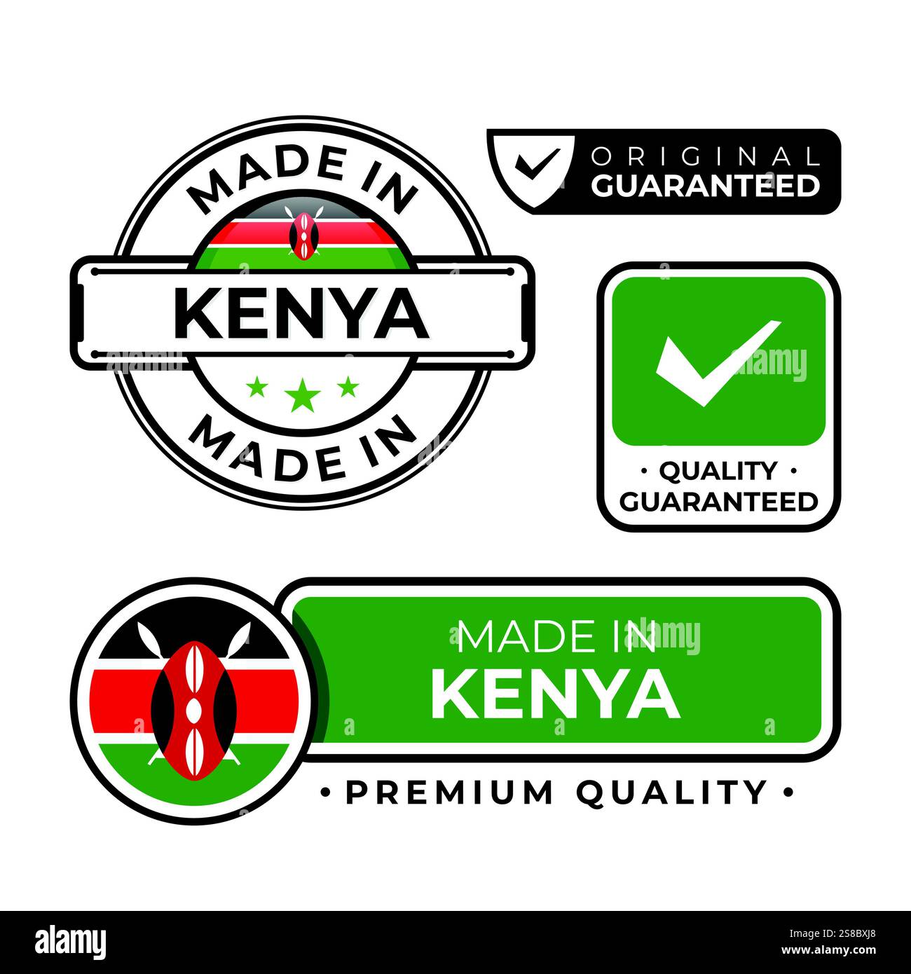 Badge bundle made in Kenya label icon emblem isolated on white ...