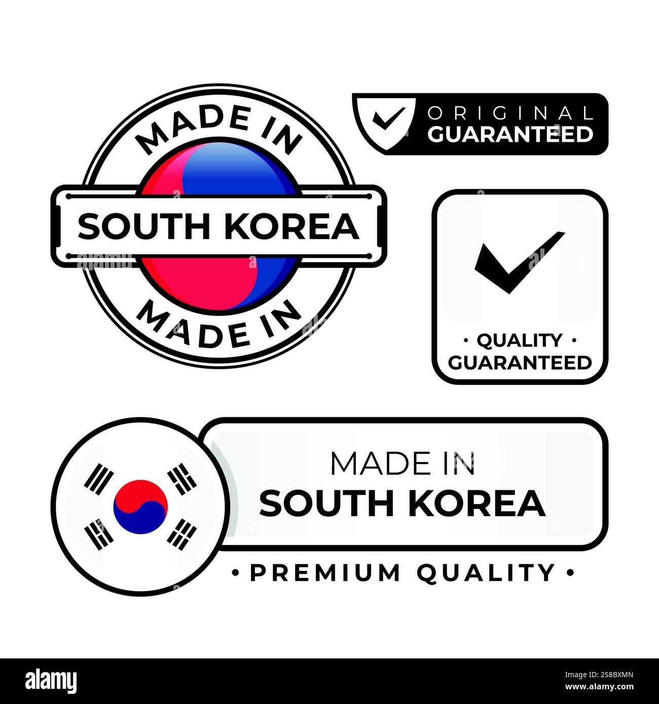Badge bundle made in South Korea label icon emblem isolated on white ...