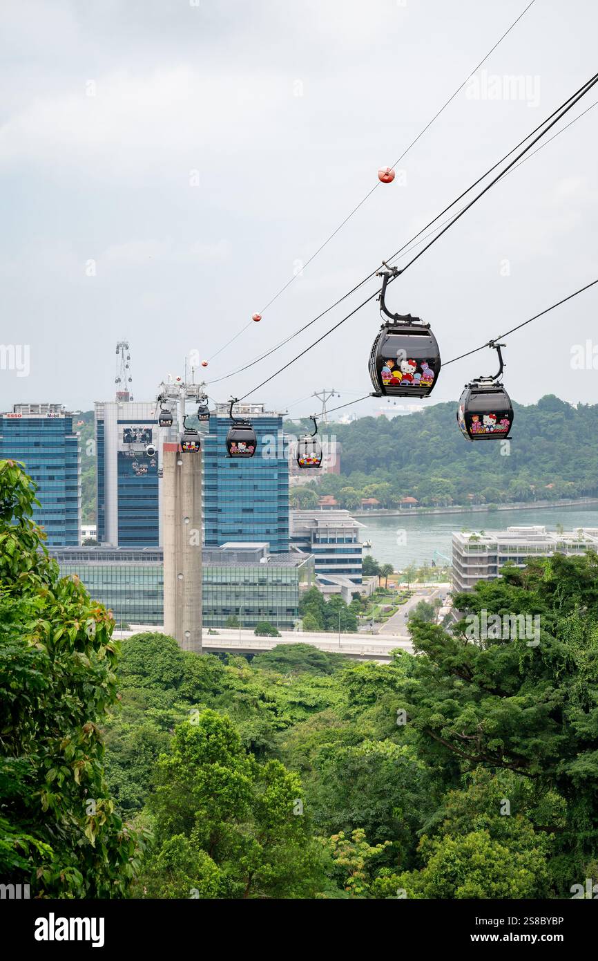 Singapore Sentosa Island, Cable car to Harbourfront and Mount Faber ...
