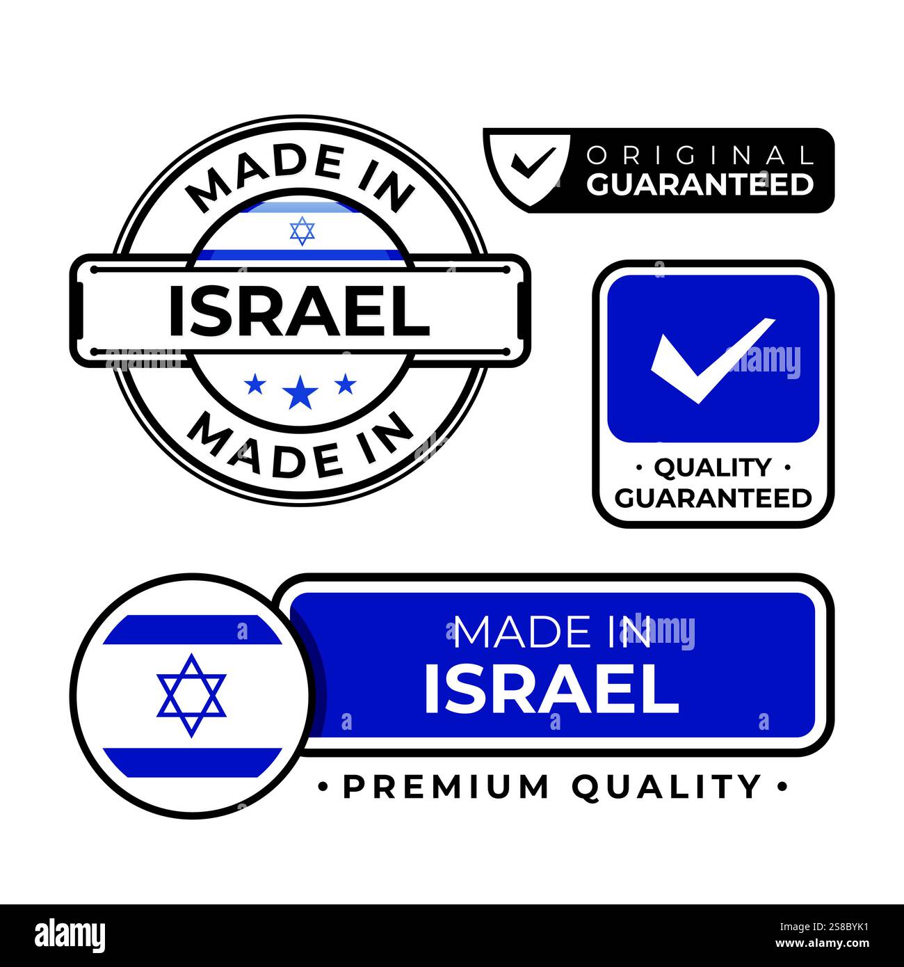 Badge bundle made in Israel label icon emblem isolated on white ...