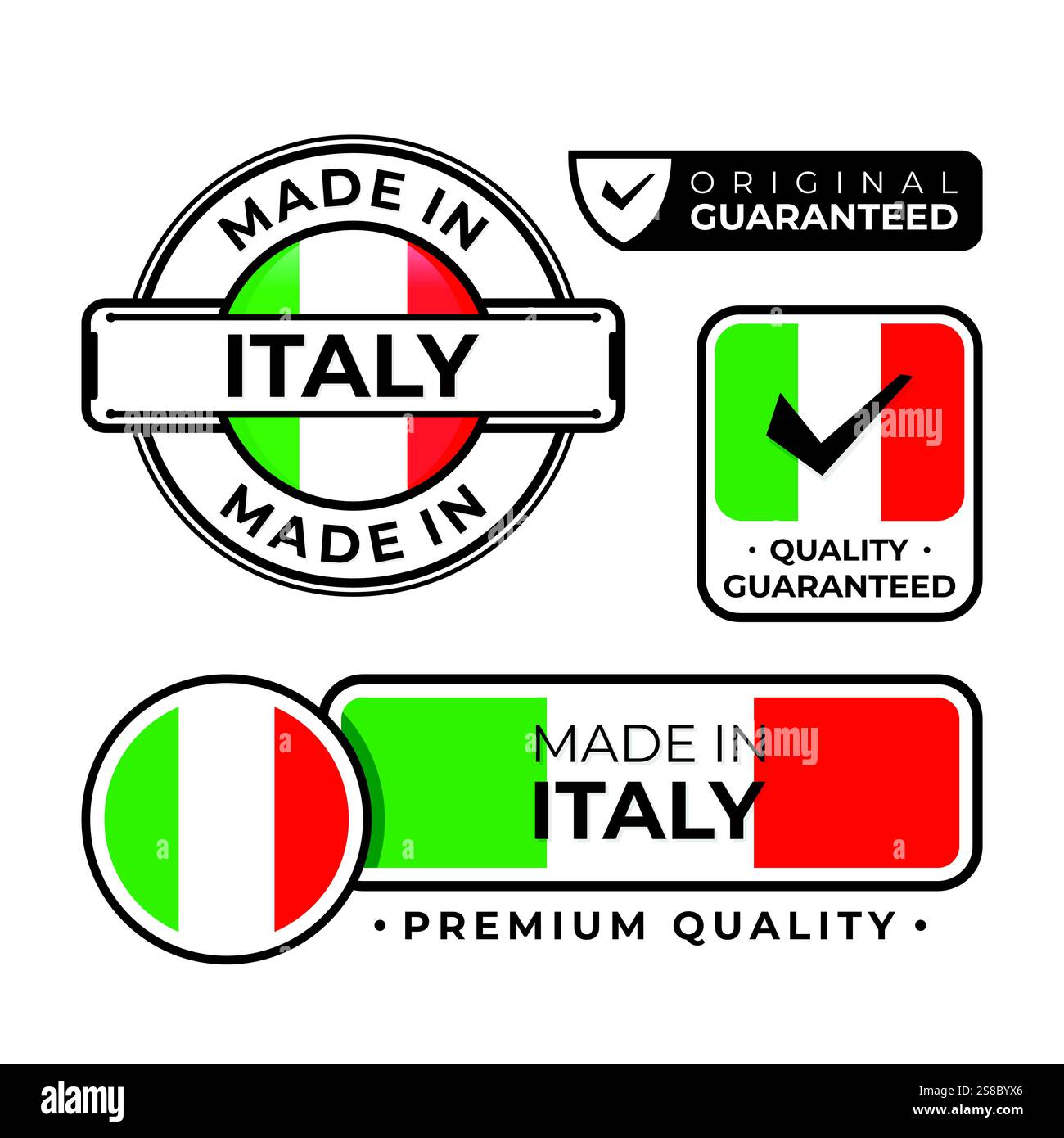 Badge bundle made in Italy label icon emblem isolated on white ...