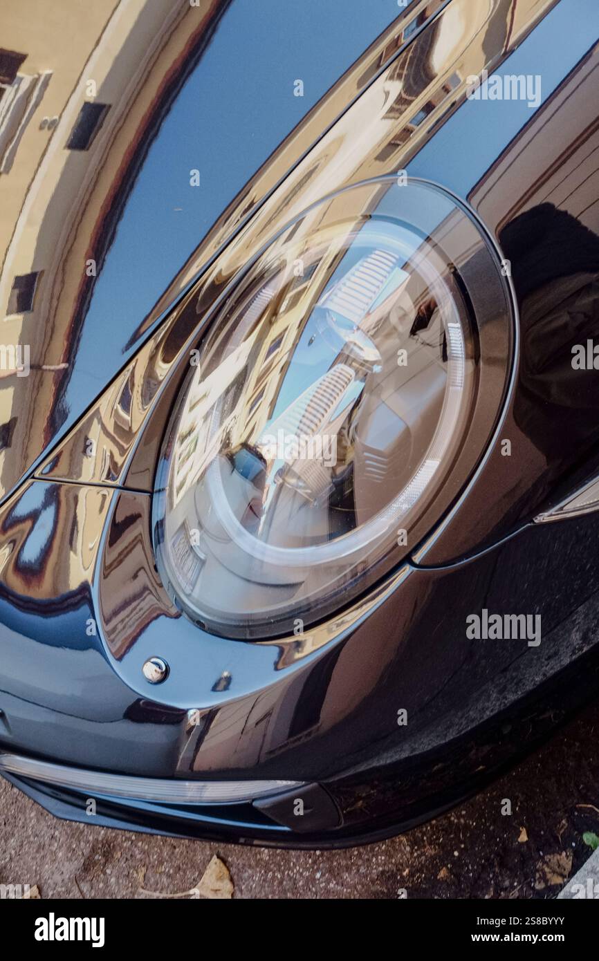 Cremona, Italy - January 15th 2025 Polished dark blue Porsche 911 ...