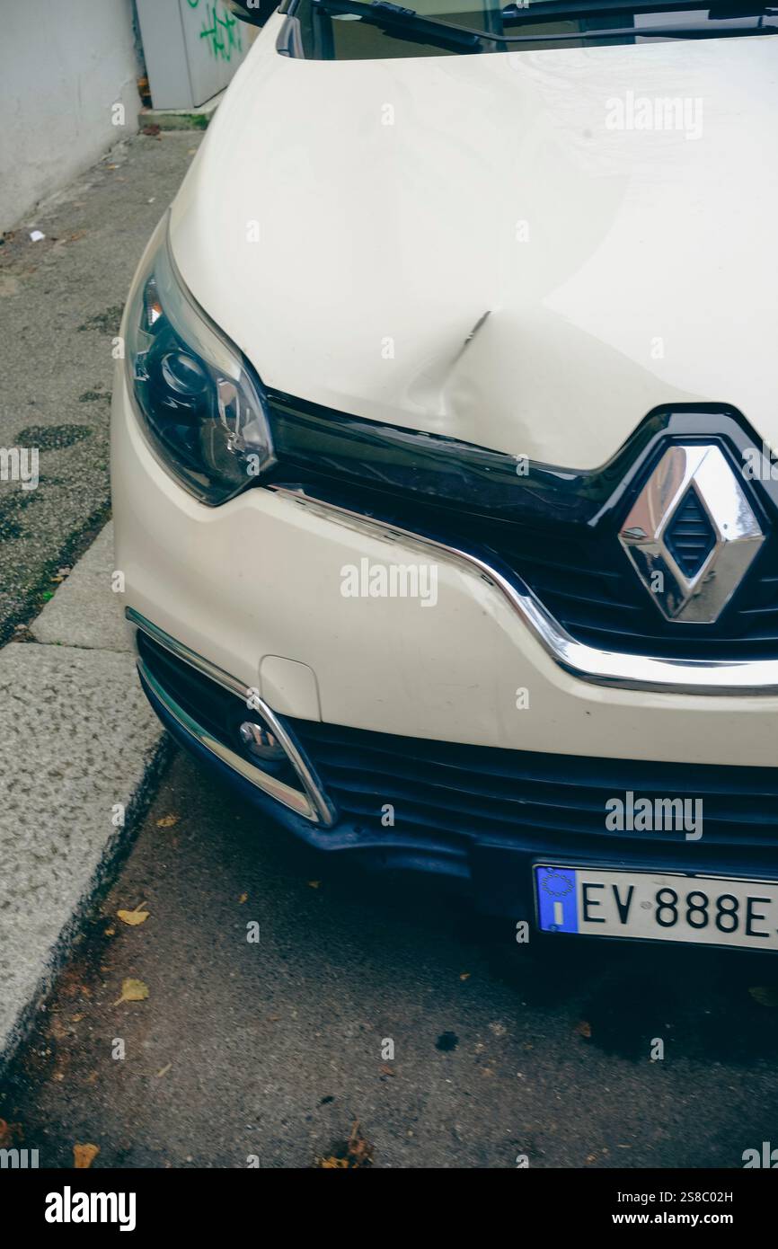 Cremona, Italy - January 15th 2025 Close-up of a damaged Renault Captur ...
