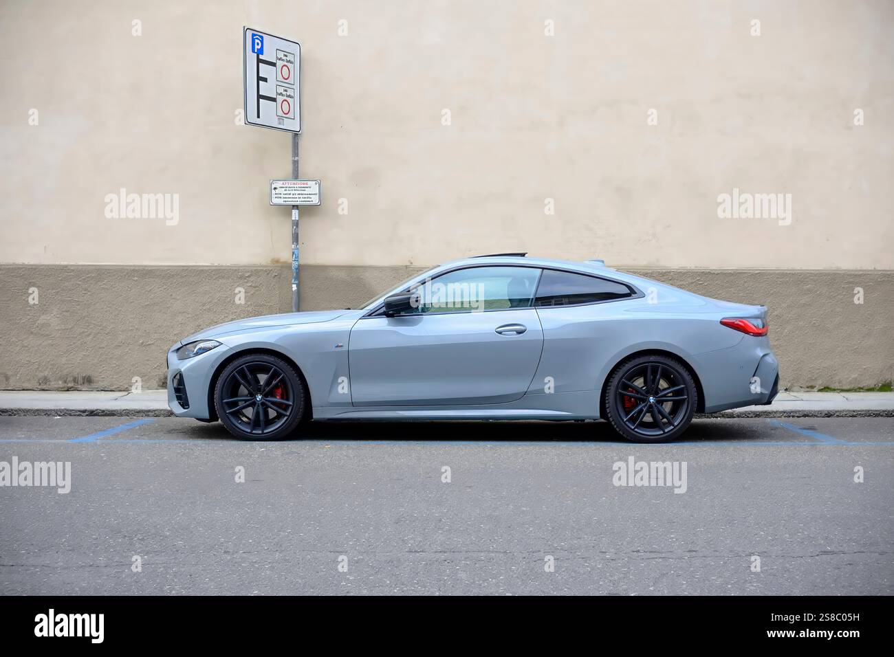 Cremona, Italy - January 15th 2025 Grey BMW M440i xDrive Coupe parked ...