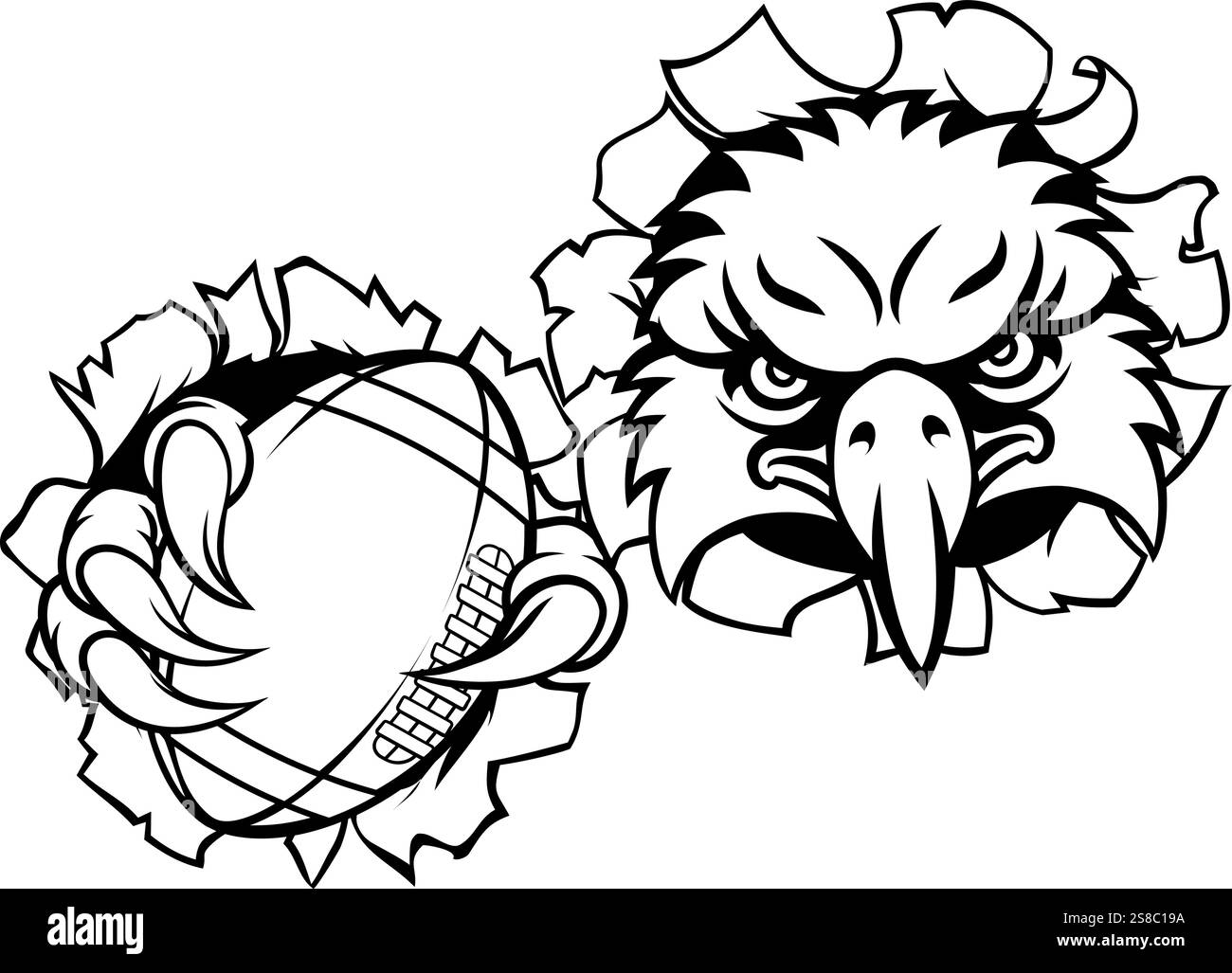 Eagle Hawk American Football Bald Eagles Mascot Stock Vector Image ...