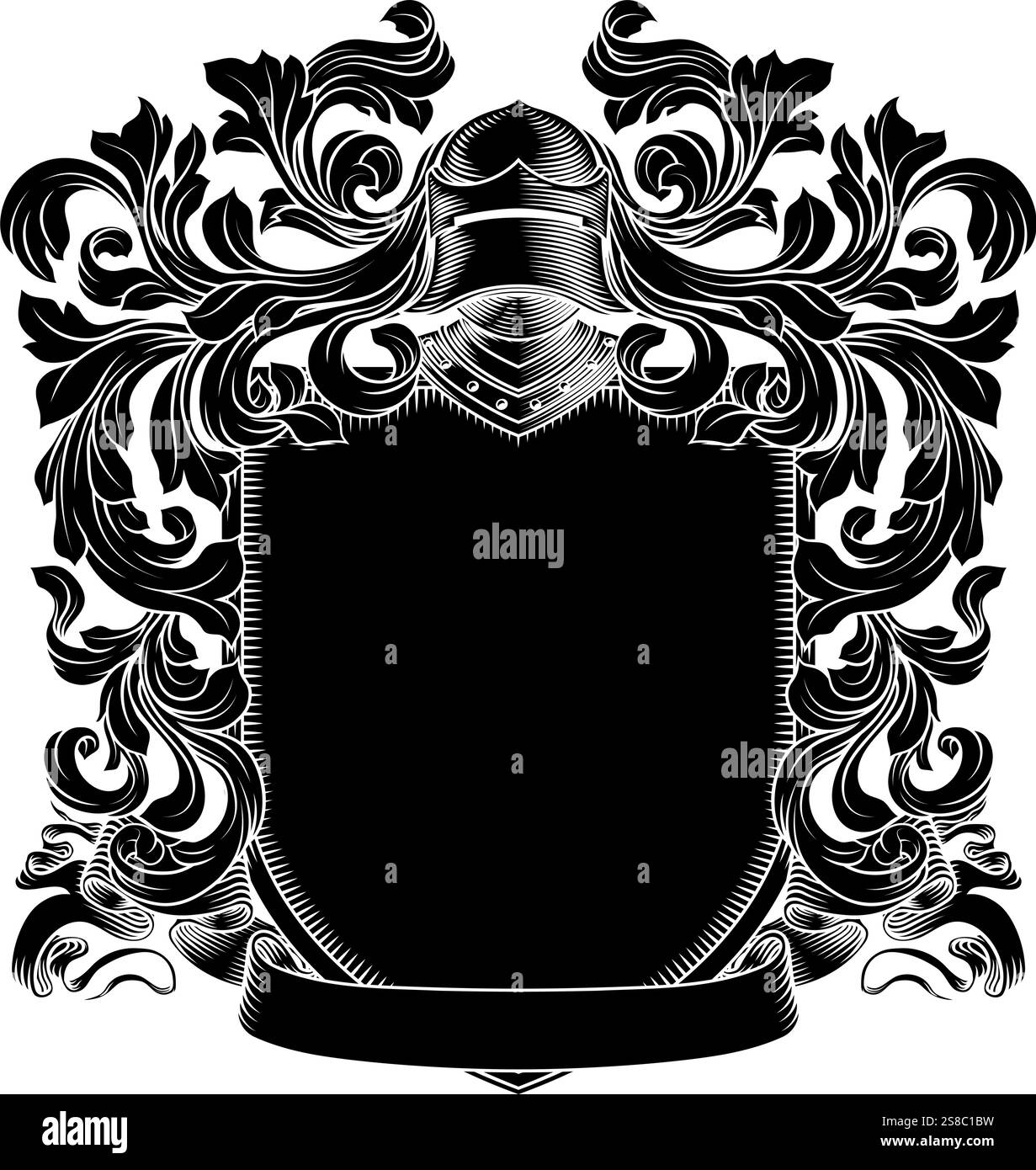 Coat of Arms Crest Knight Medieval Shield Heraldry Stock Vector Image ...
