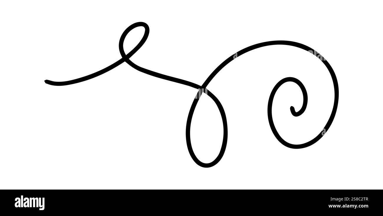 Curls abstract scribble. hand drawn line. Doodle decorative curls ...