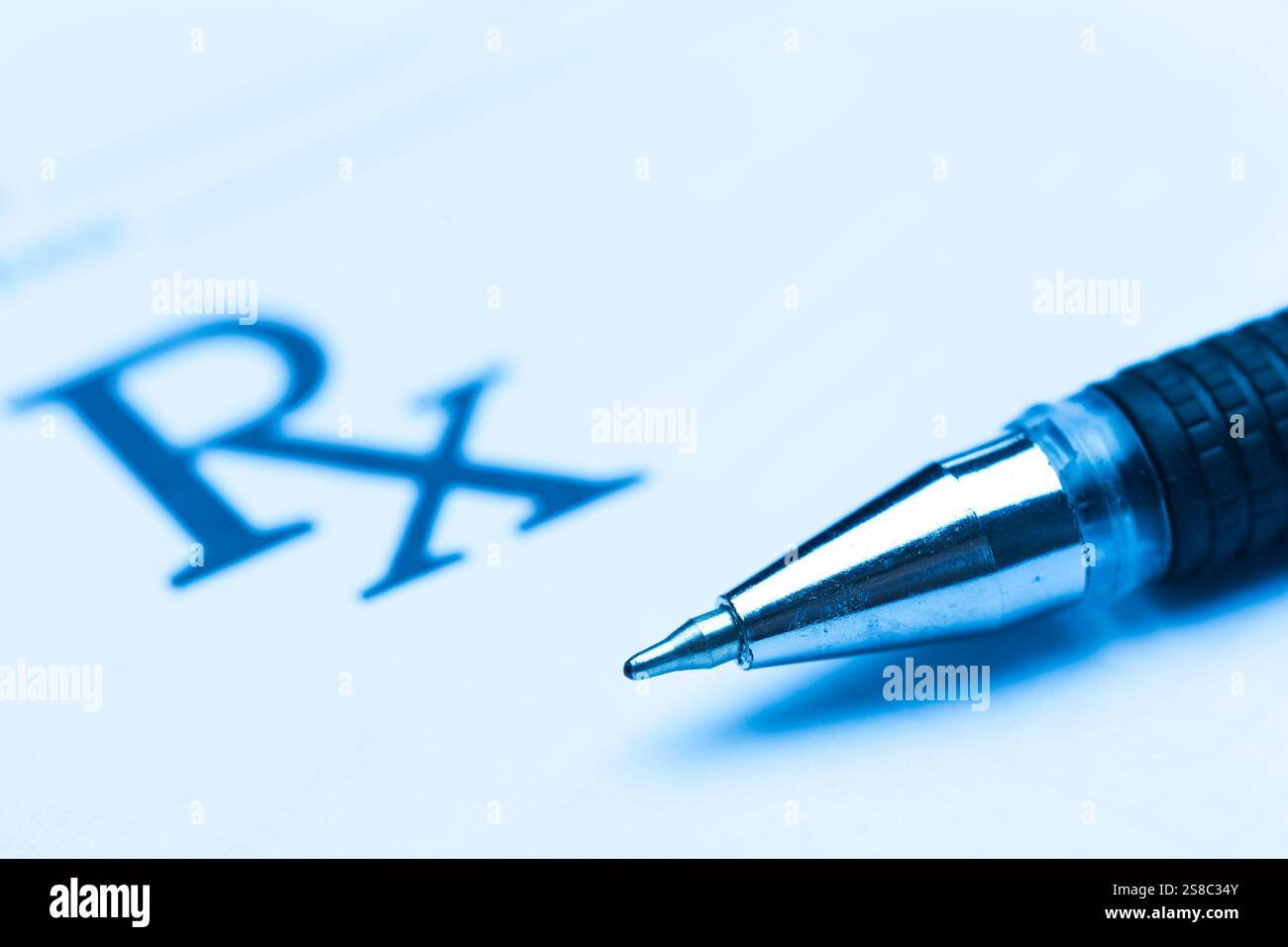 Empty medical prescription with a pen Stock Photo - Alamy