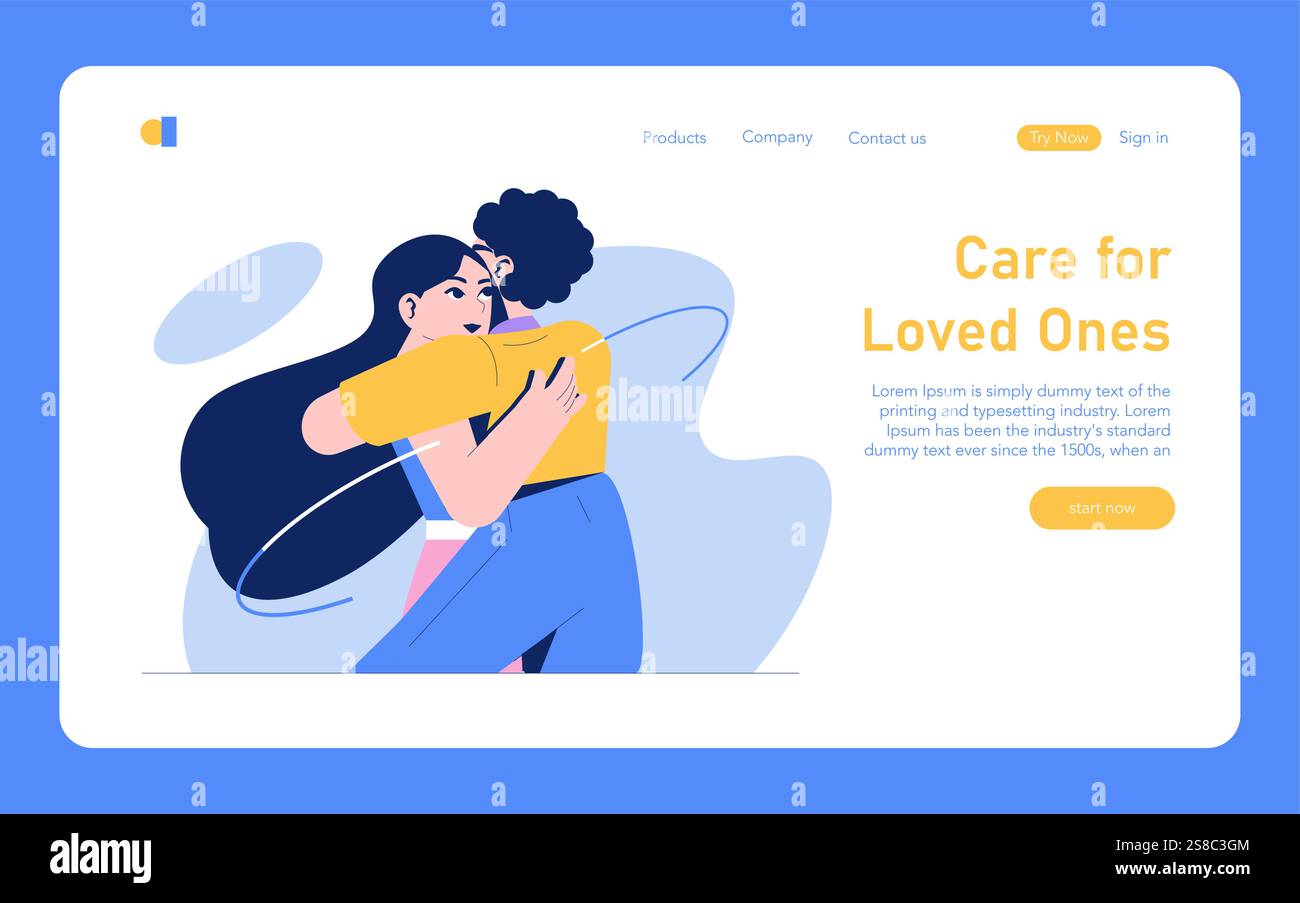 Care Day concept. An intimate embrace signifies nurturing and support amongst loved ones. Warmth ...