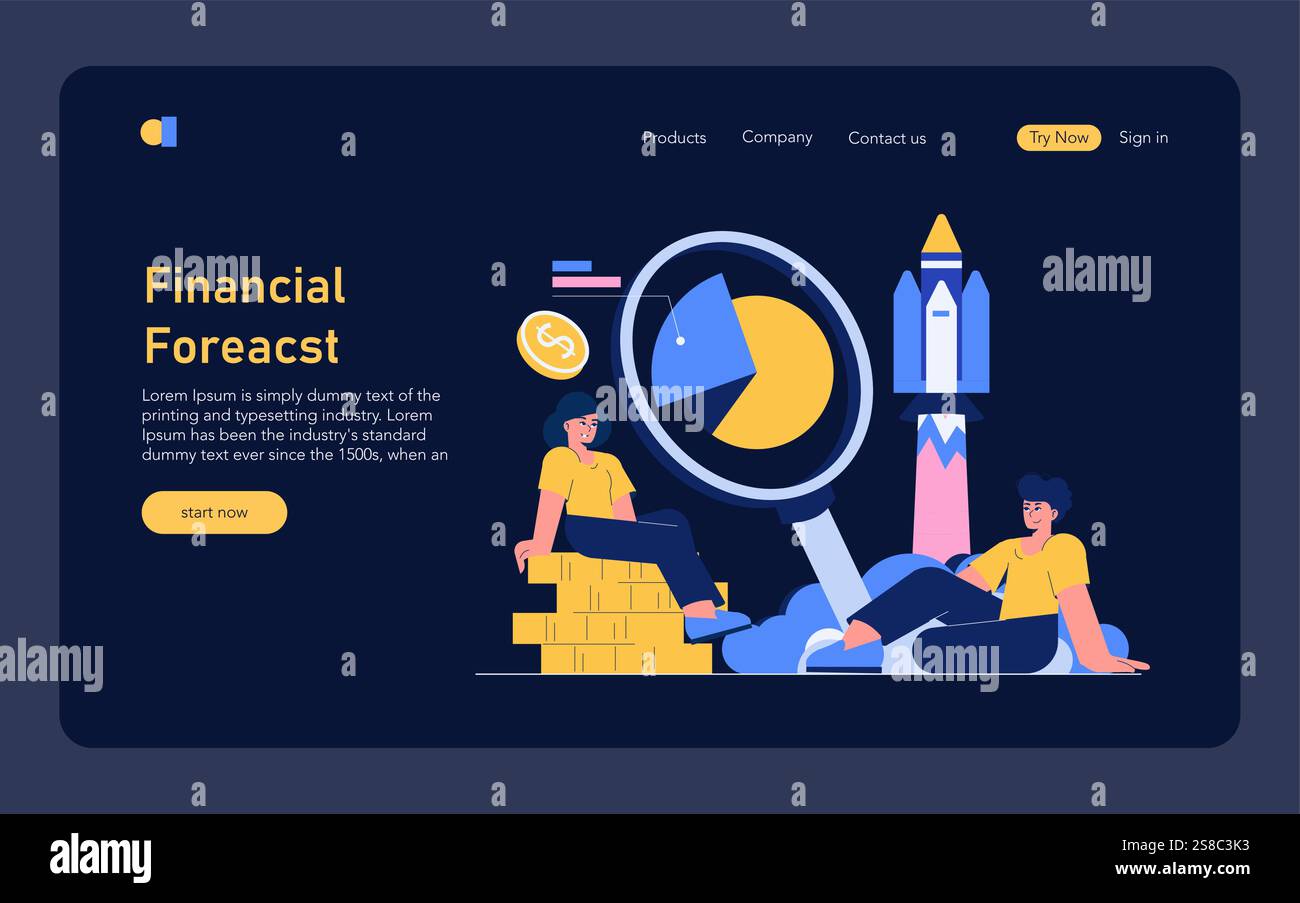 Financial Forecast concept. Analysts examining market trends with ...