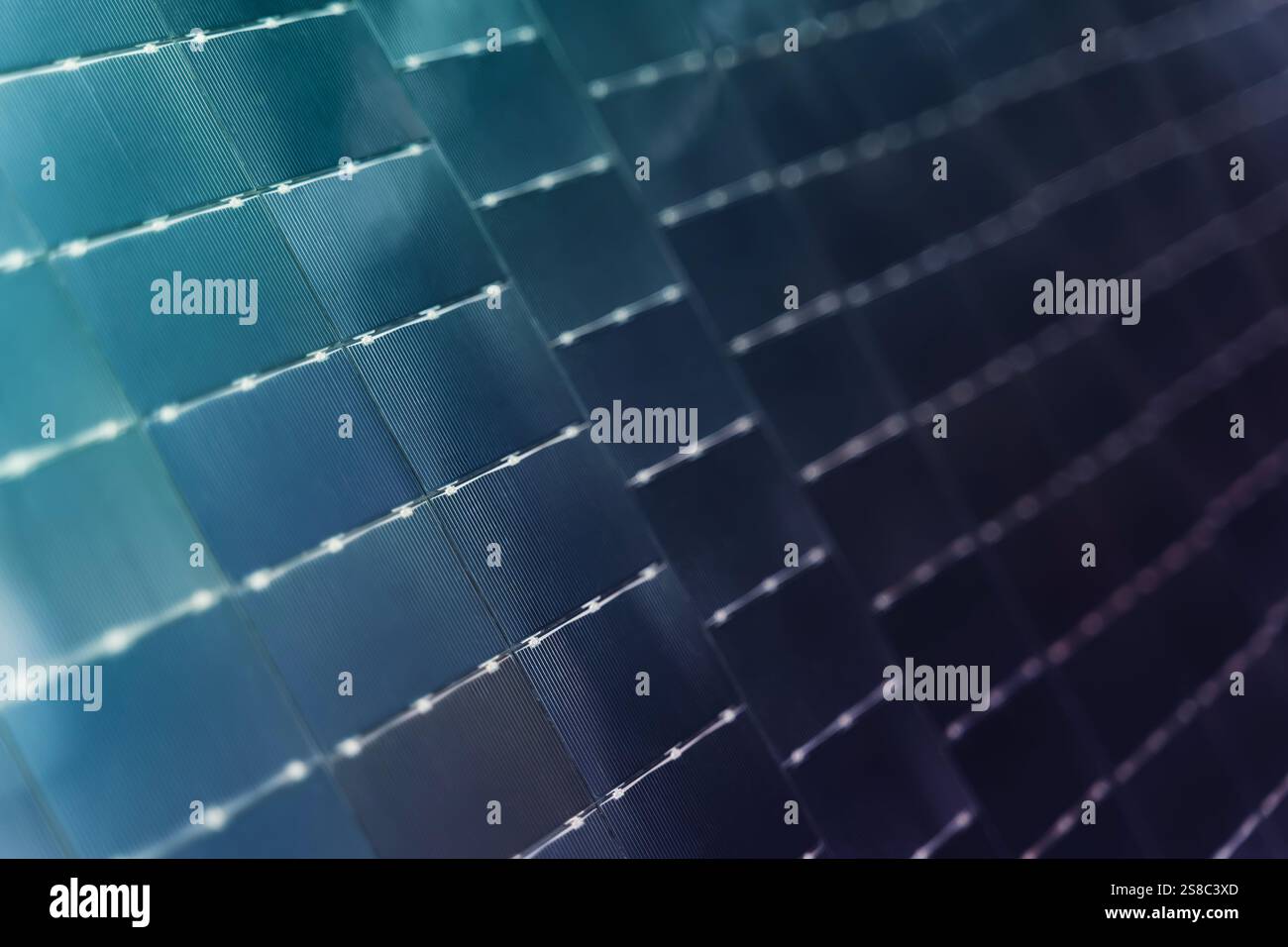 Closeup of a solar panel grid with a gradient effect showcasing the ...