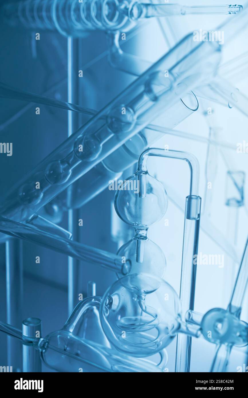 Transparent glass apparatus arranged for scientific experimentation ...