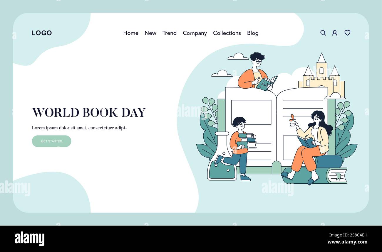 World Book Day celebration. Engaging individuals of all ages enjoying books in a lively and ...