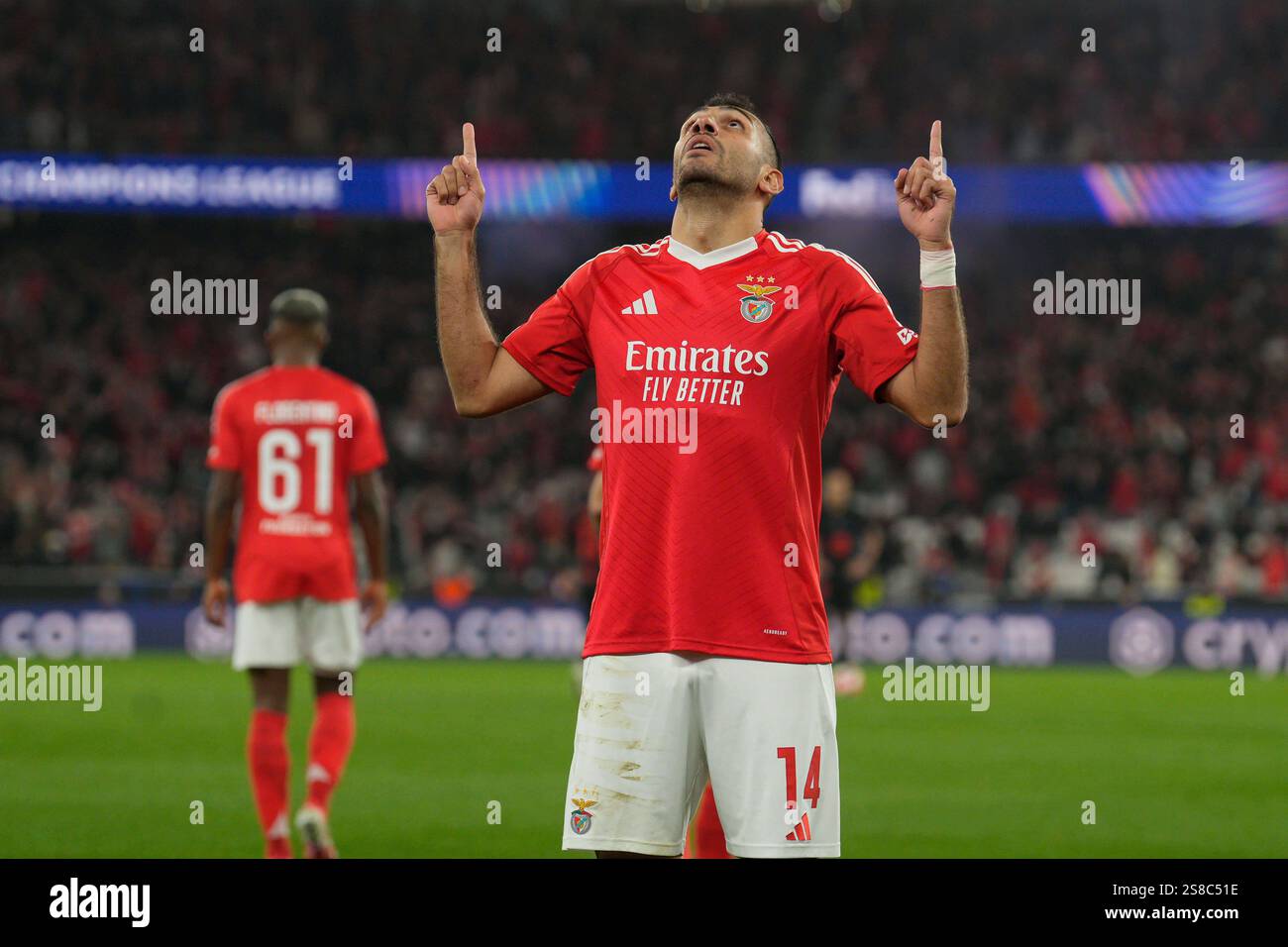 Lisbon, Portugal. 21st Jan, 2025. Vangelis Pavlidis of SL Benfica ...