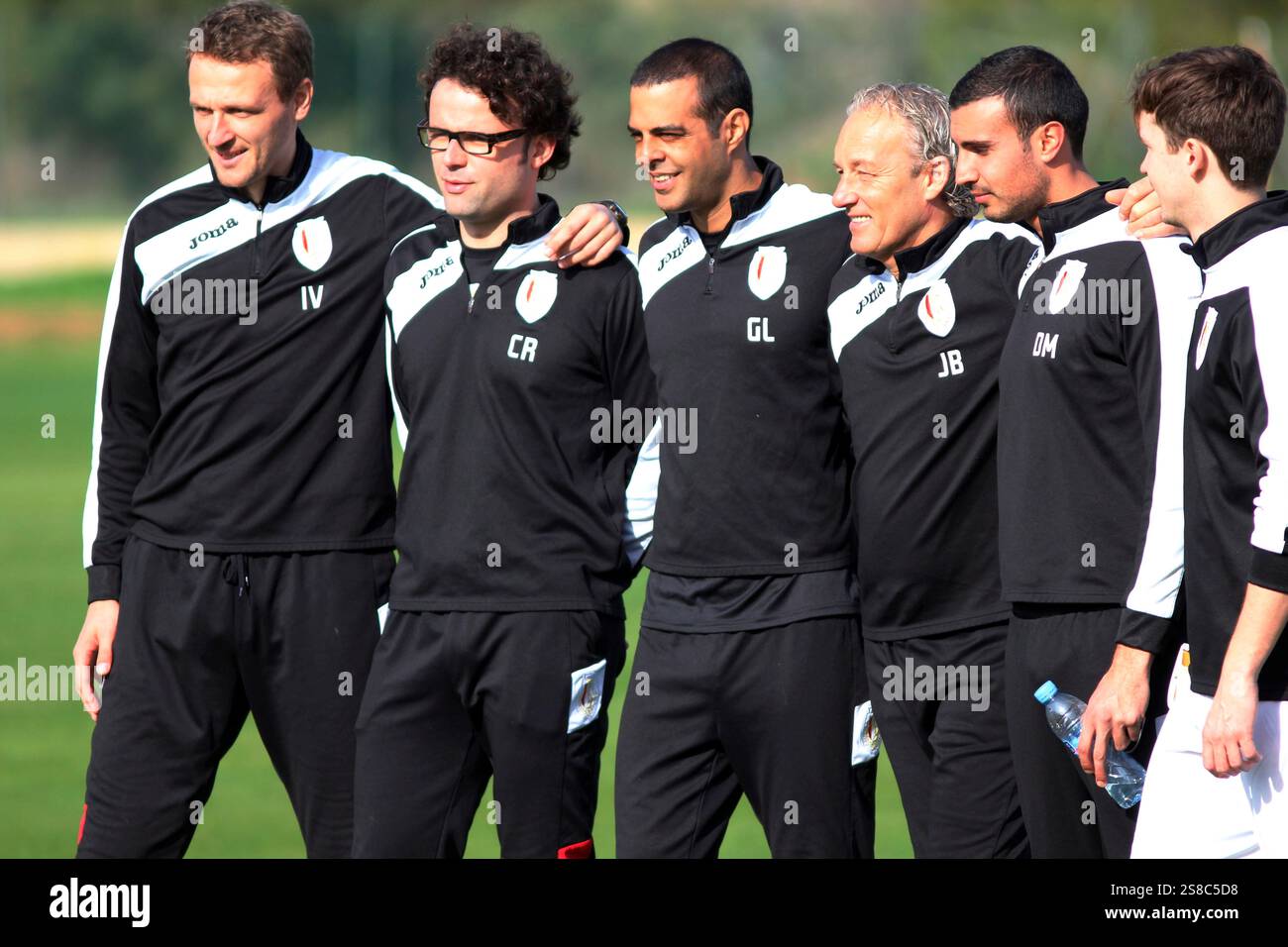 The coaching team led by Guy Luzon. The Standard de Liege football team ...