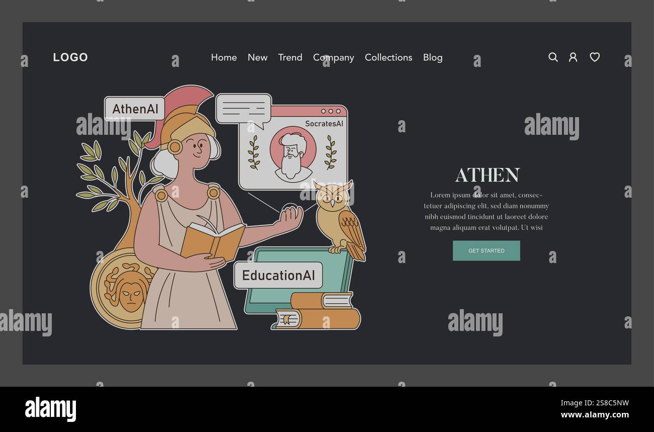 Olympic Gods AI Synergy concept. Athena interfaces with a Socrates AI ...