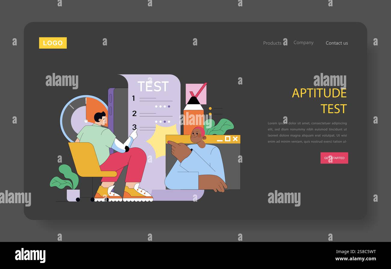 Career change concept. A person engaged in an online aptitude test to ...