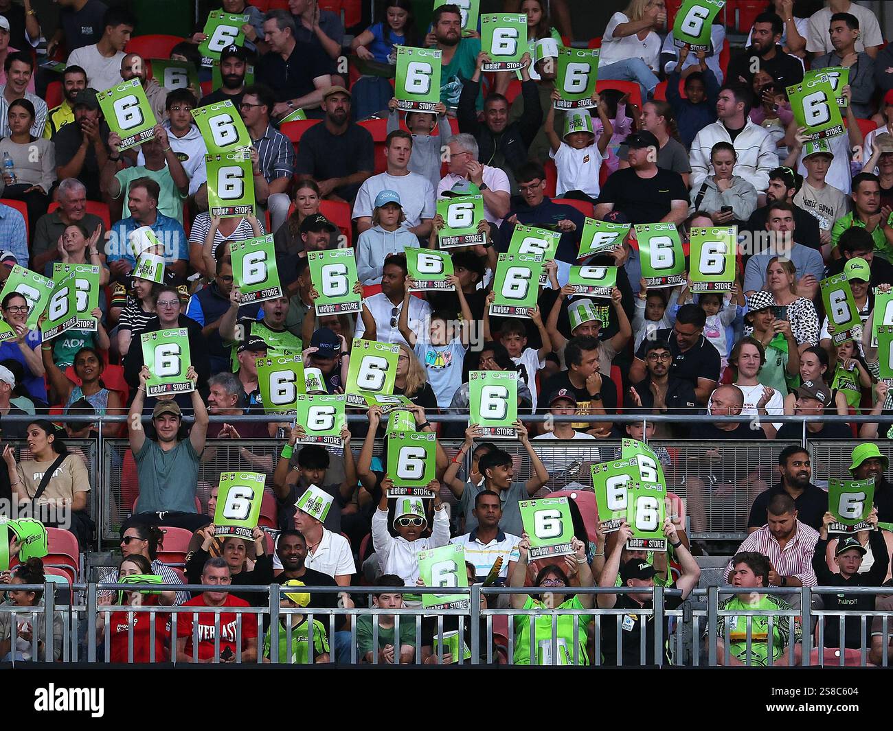 Fans react during the BBL Knockout Final match between Sydney Thunder ...