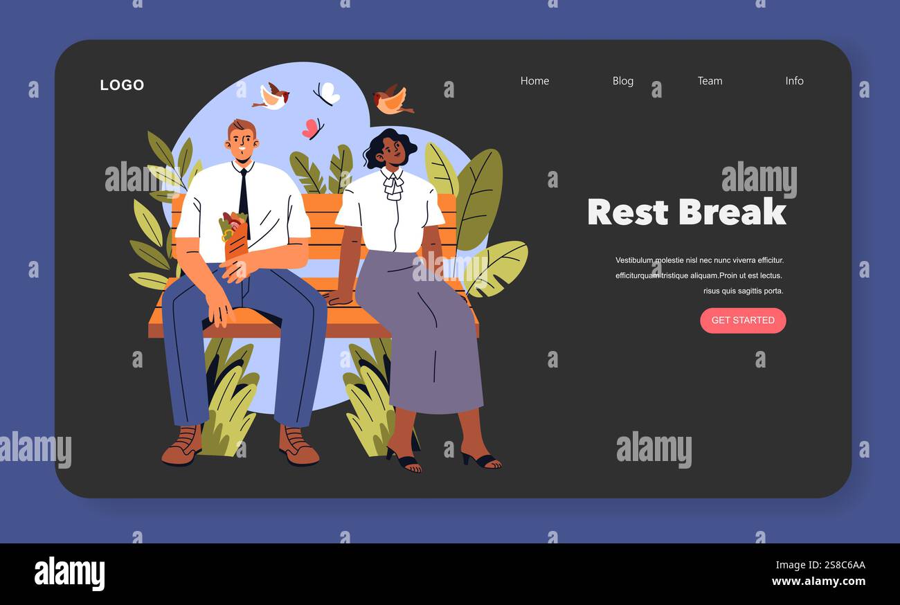 Burnout Breaks concept. Office colleagues enjoying a peaceful break ...