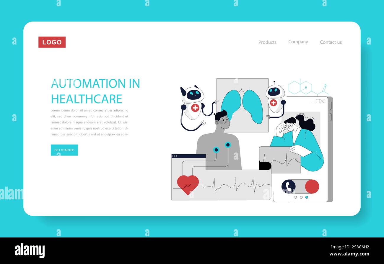 Automation in healthcare concept. Digital transformation with AI and robotics improving patient ...