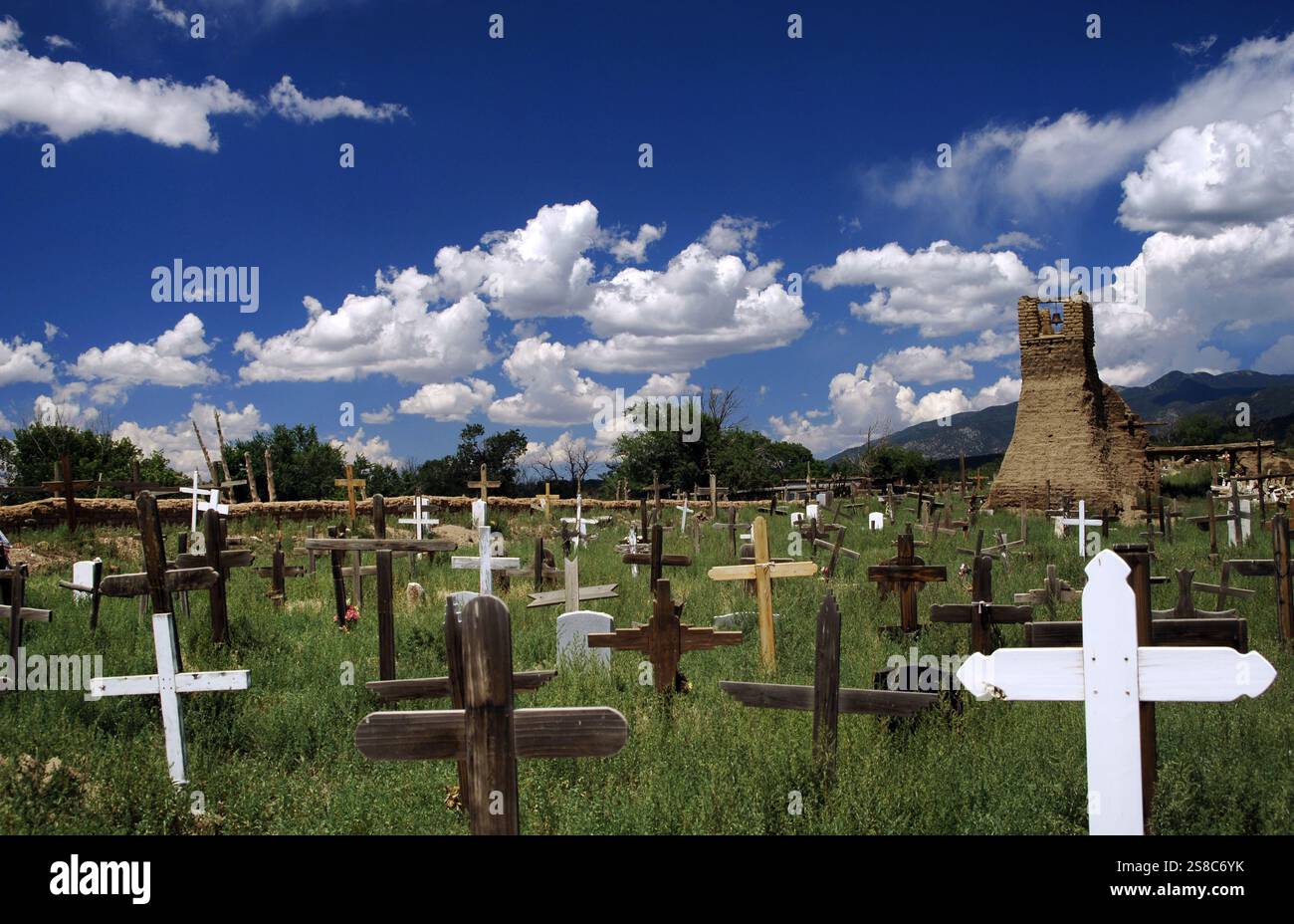 San Geronimo de Taos, Taos Pueblo, New Mexico, United States. Cemetery ...