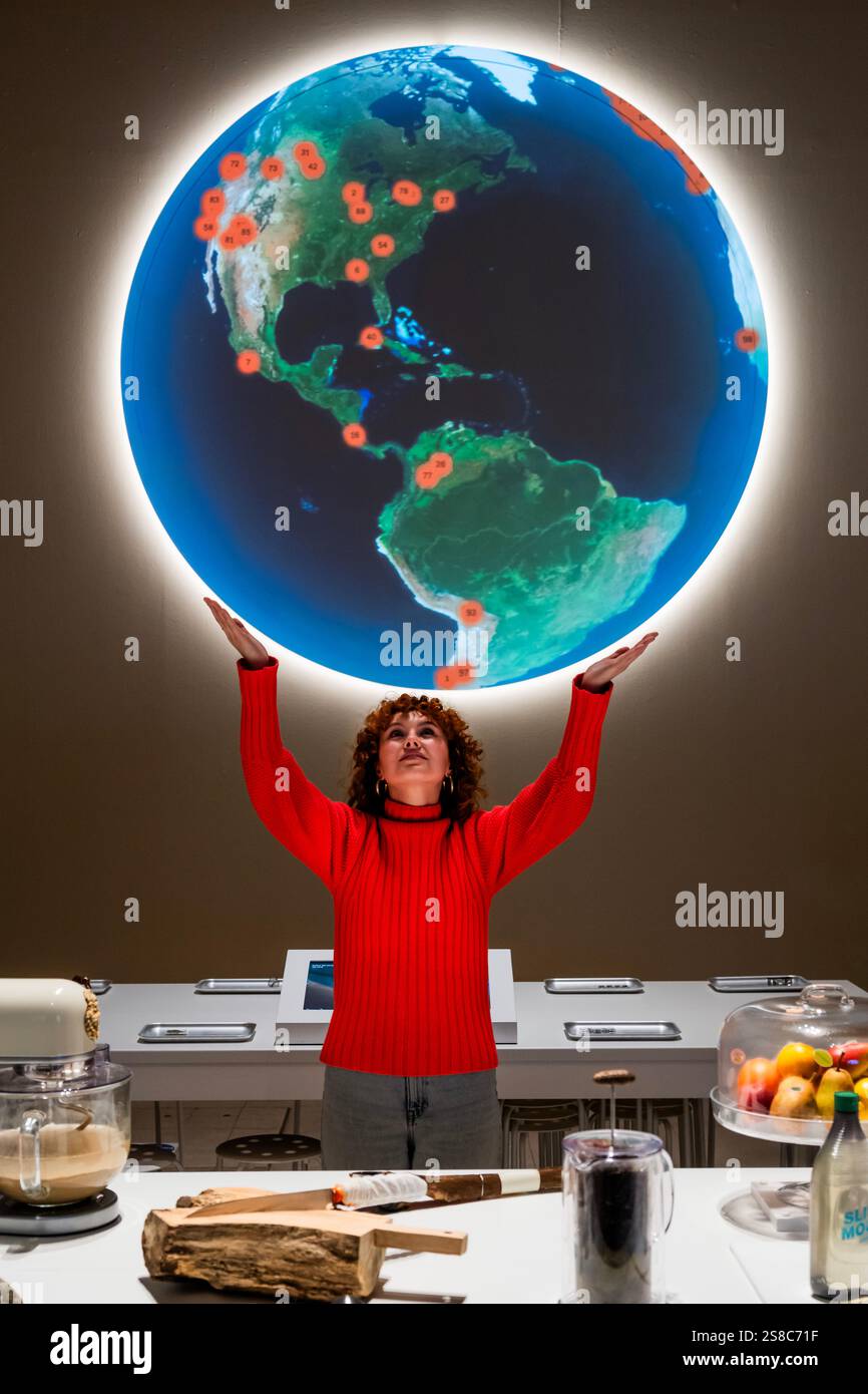 London, UK. 21st Jan, 2025. A world map of soil and Soil Kitchen by ...