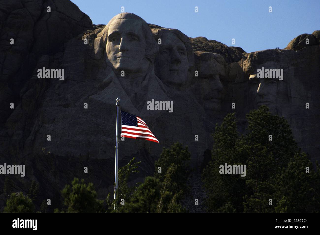 Mount Rushmore National Memorial. Colossal sculptures designed by the sculptor Gutzon Borglum ...
