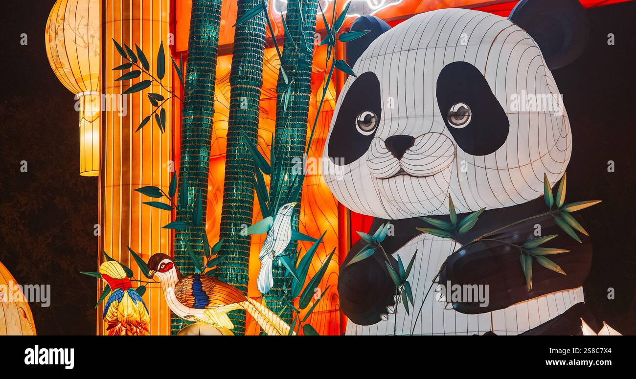 Beijing, China. Zigong Lantern Festival In Beijing. Amazing Glowing ...