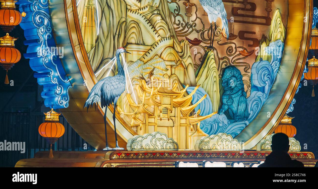 Beijing, China. Zigong Lantern Festival In Beijing. Amazing Lighting ...