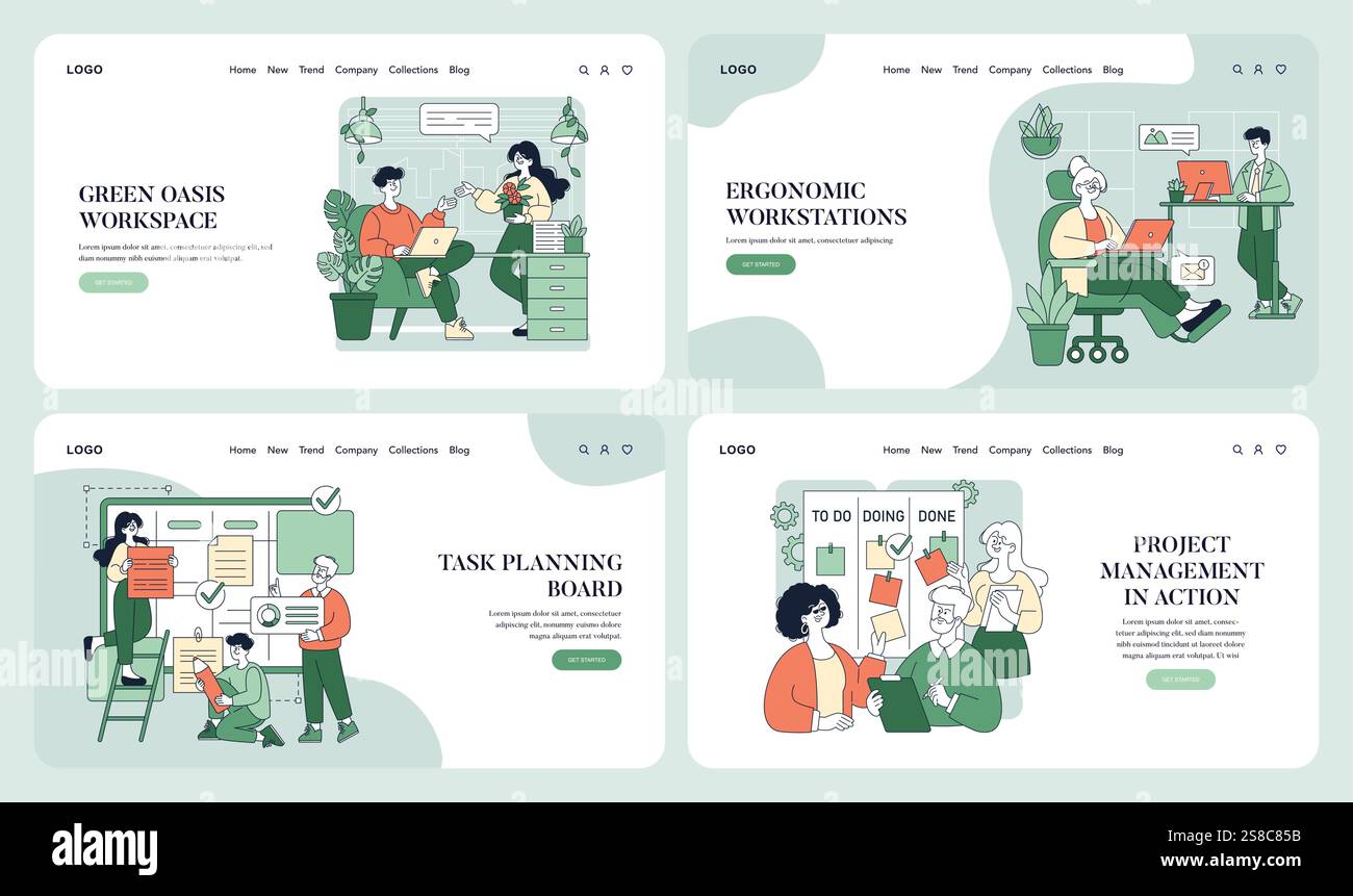 Comfortable working environment series. This illustration features ...