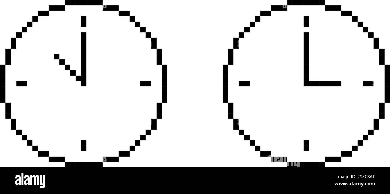 Time watch pixel art icon Stock Vector Image & Art - Alamy