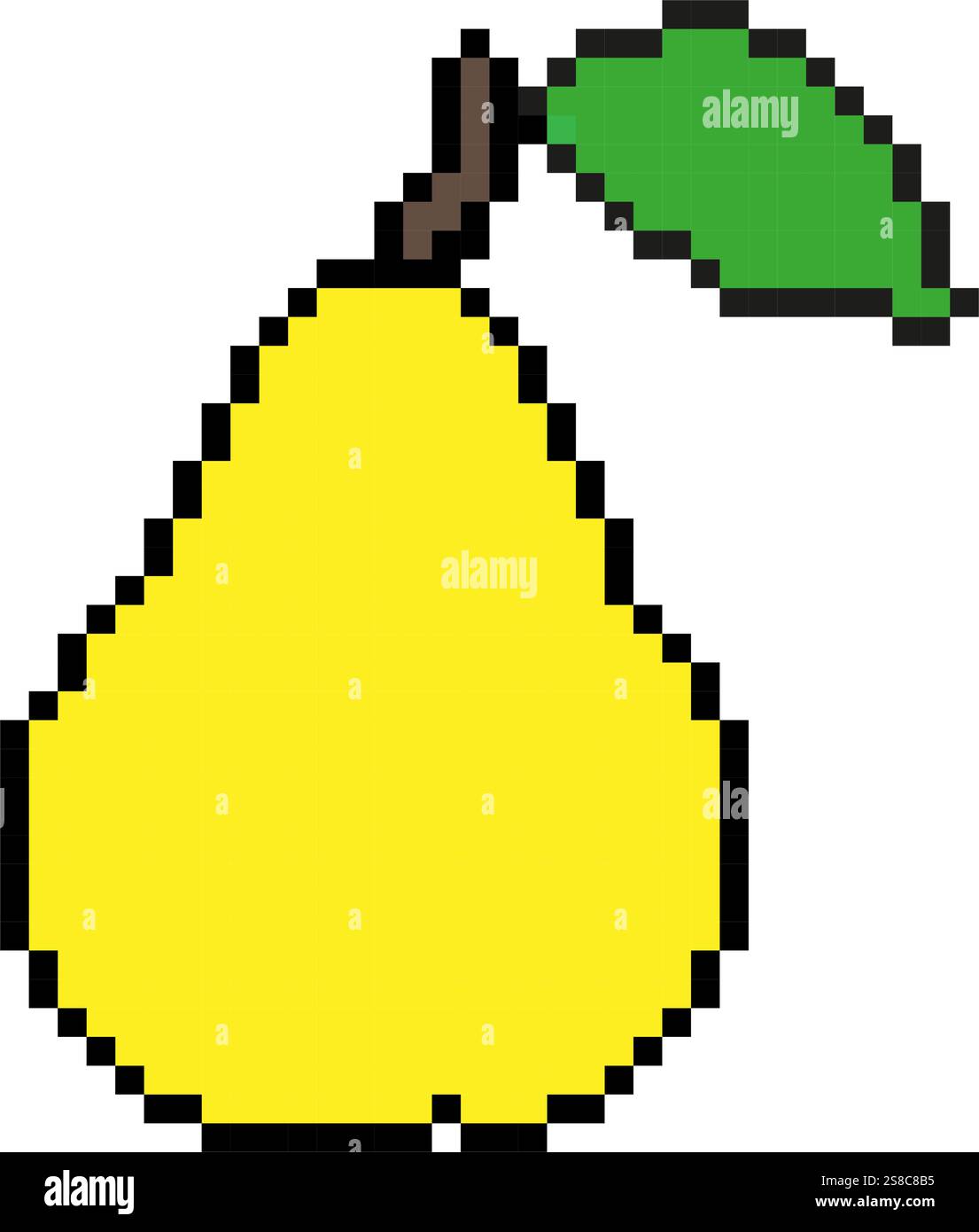 Pear fruit pixel art icon Stock Vector Image & Art - Alamy