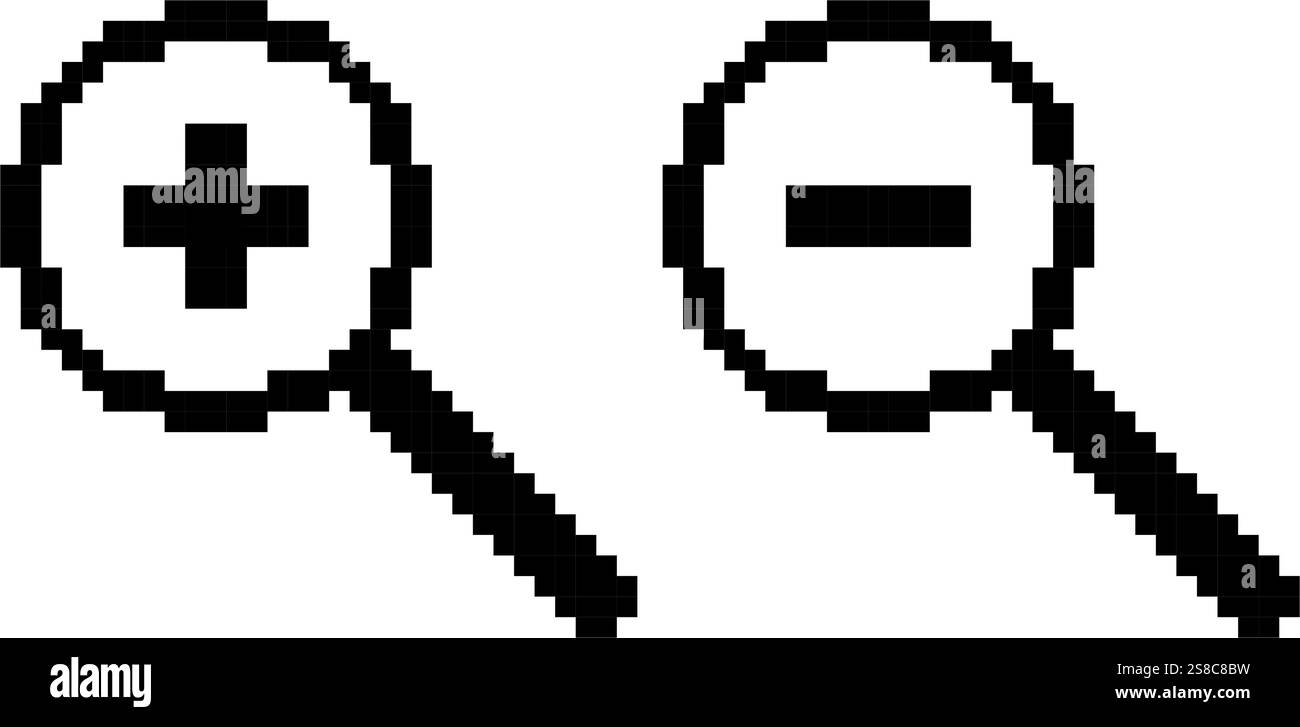 Zoom in out icon pixel art Stock Vector Image & Art - Alamy