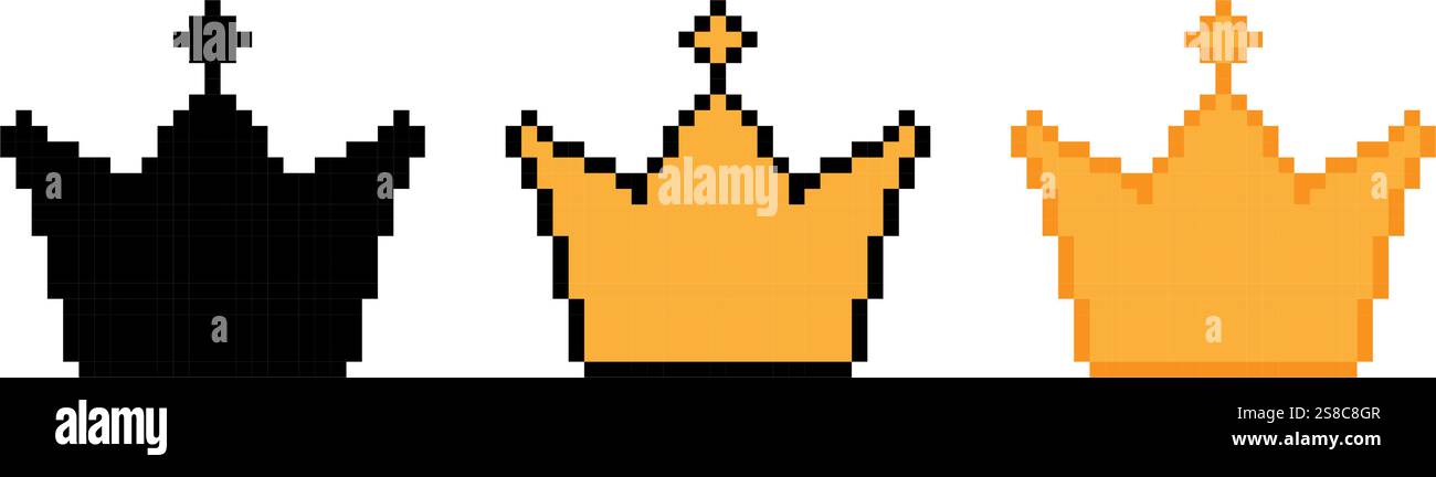 Crown icon pixel art simple design Stock Vector Image & Art - Alamy