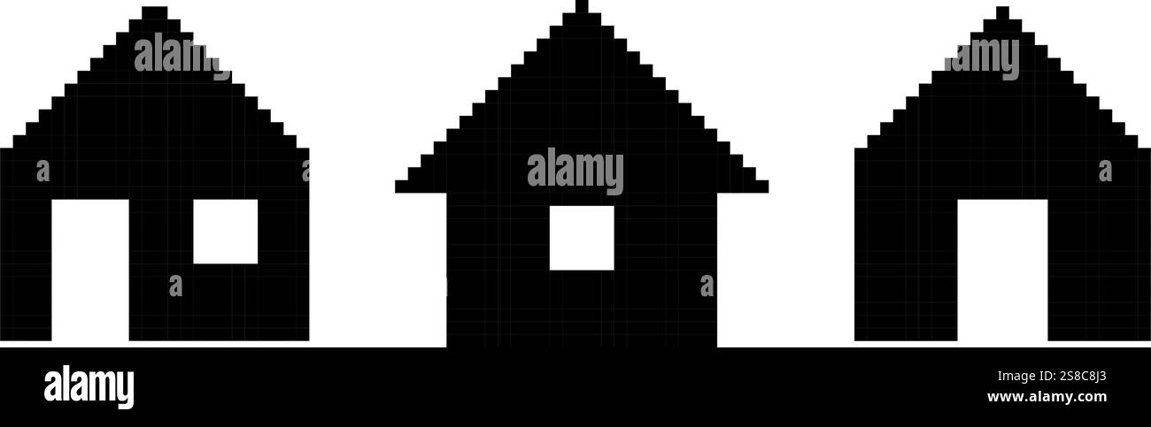 House icon pixel art simple design Stock Vector Image & Art - Alamy