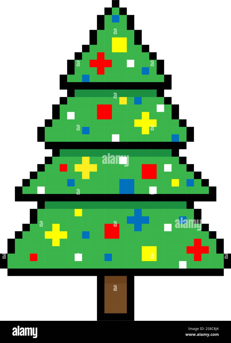 Christmas tree pixel art simple design Stock Vector Image & Art - Alamy