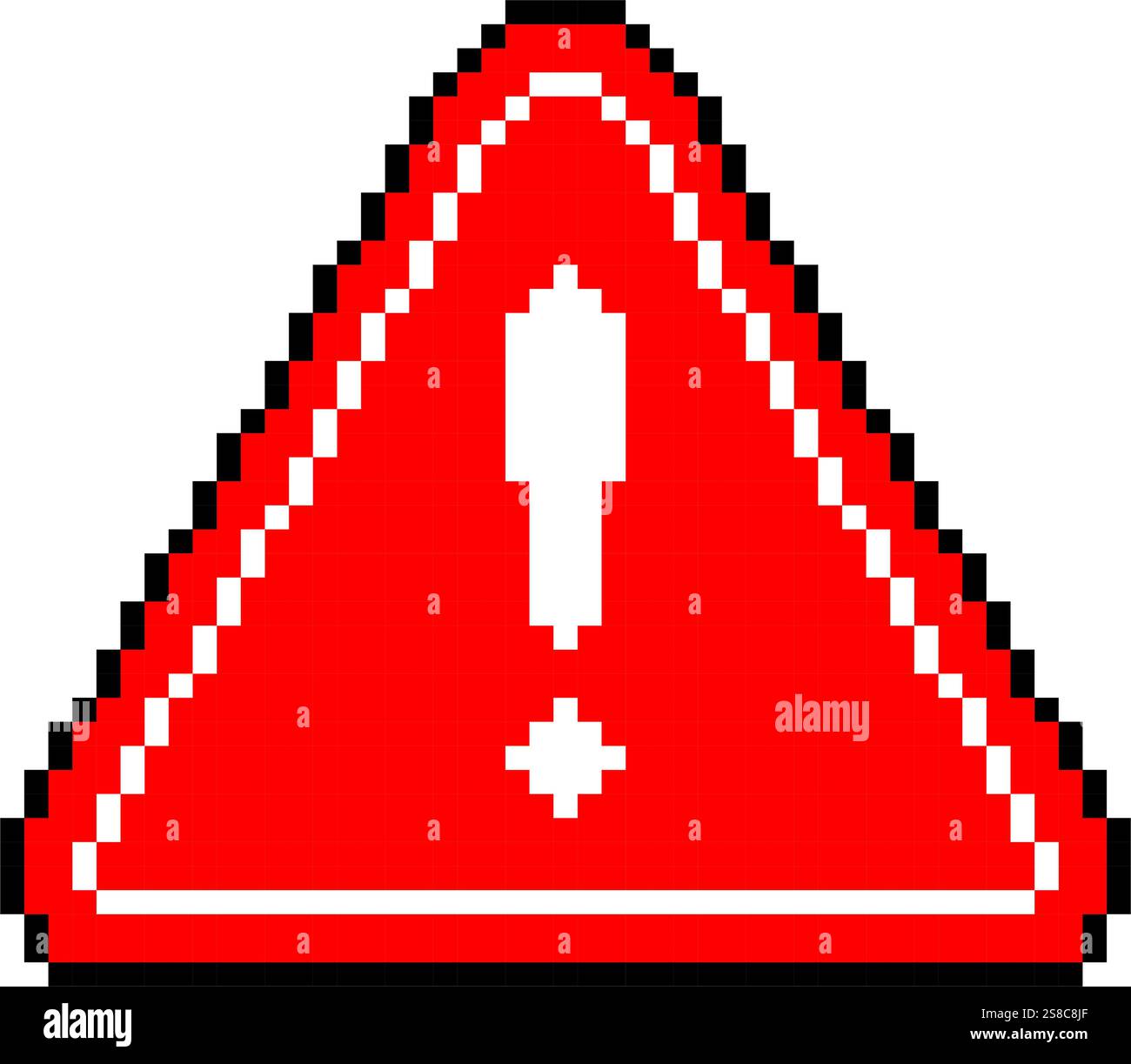 Warning sign pixel art simple design Stock Vector Image & Art - Alamy