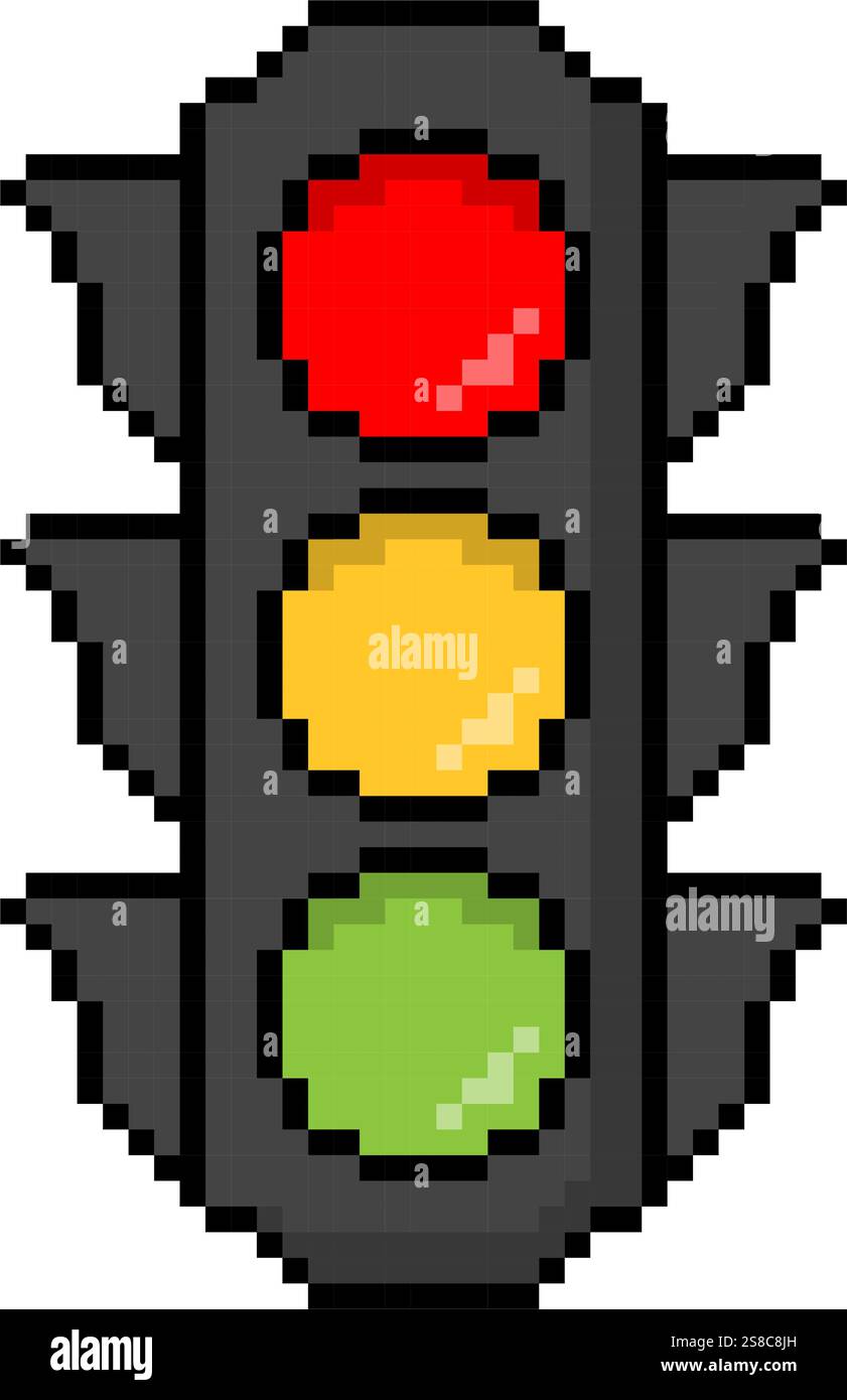 Traffic lights pixel art icon Stock Vector Image & Art - Alamy