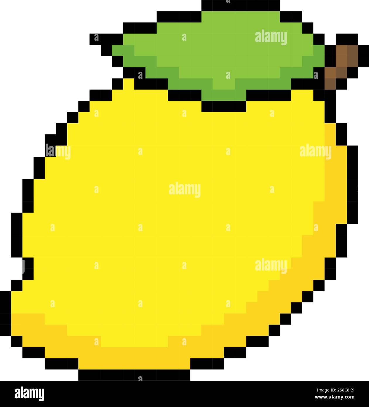 Lemon fruit pixel art icon Stock Vector Image & Art - Alamy