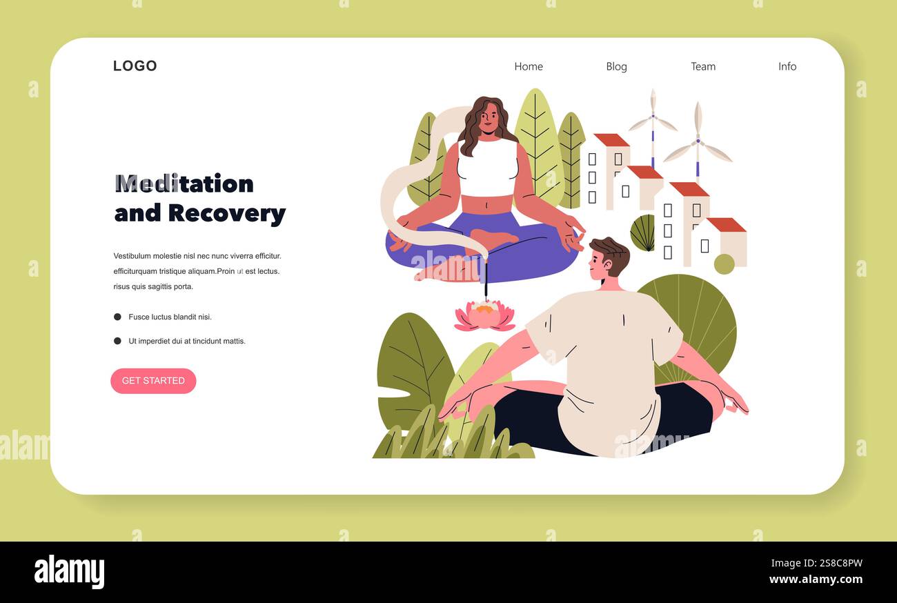 Biohacking concept. Individuals practicing meditation in a sustainable ...