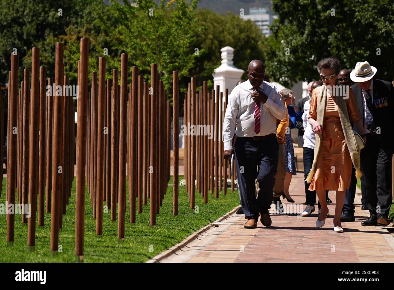 The Princess Royal walks through the new Labour Corps Memorial at the ...