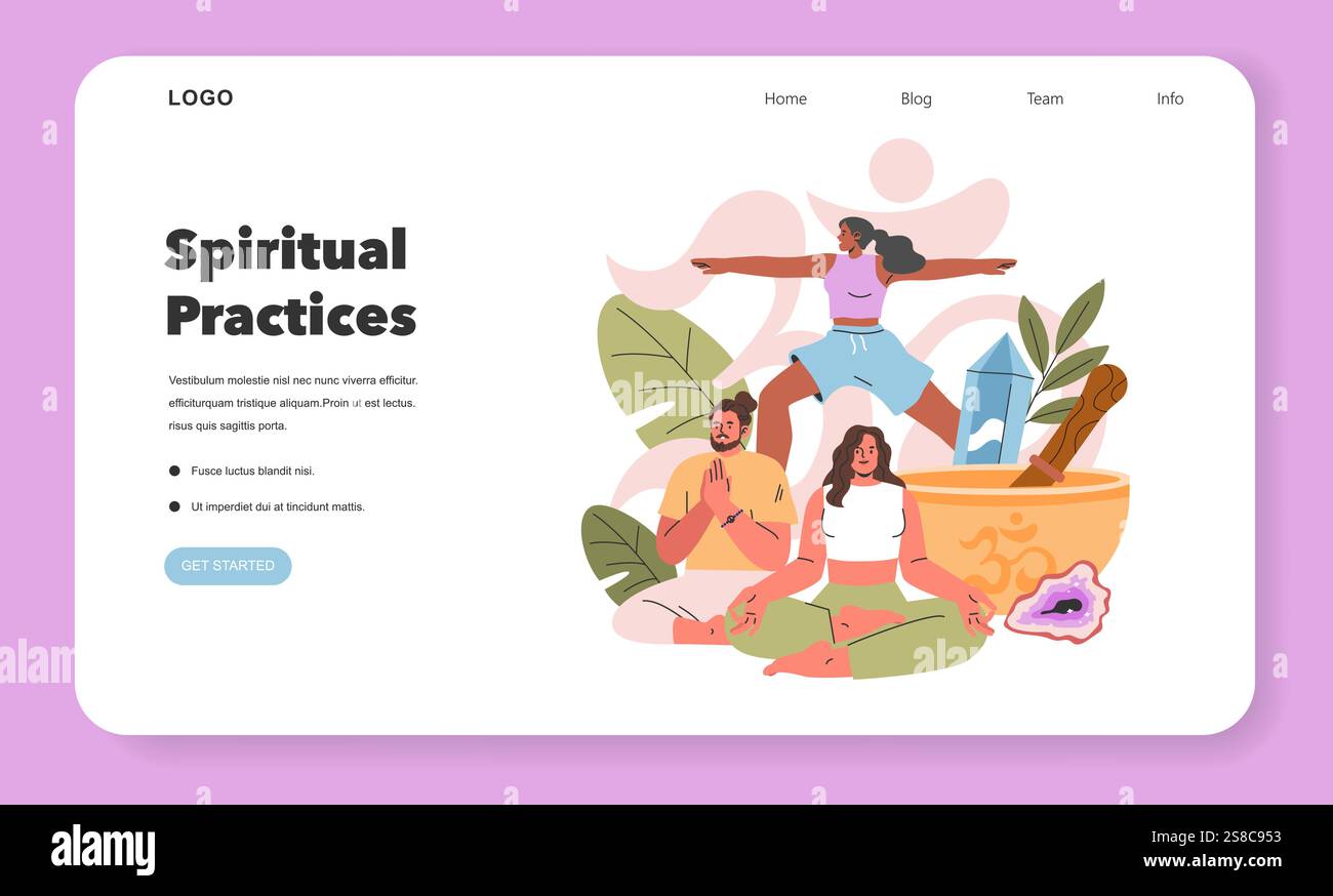 Spiritual Practices concept. Illustration of diverse people meditating ...