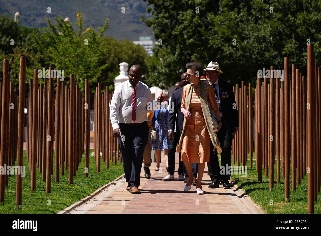 The Princess Royal walks through the new Labour Corps Memorial at the ...