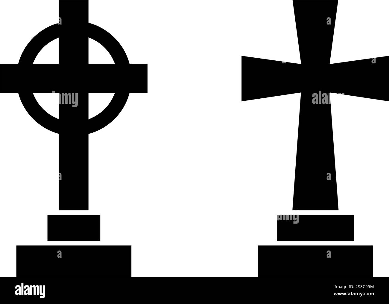 Tombstone cross silhouette icon symbol set Stock Vector Image & Art - Alamy