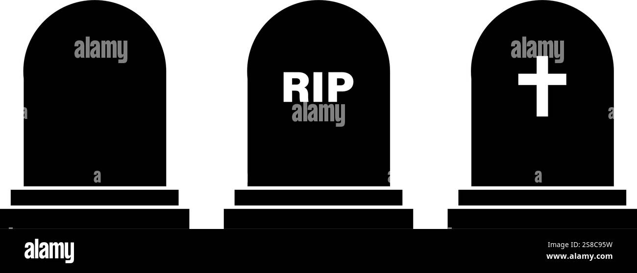 Tombstone silhouette icon symbol set Stock Vector Image & Art - Alamy