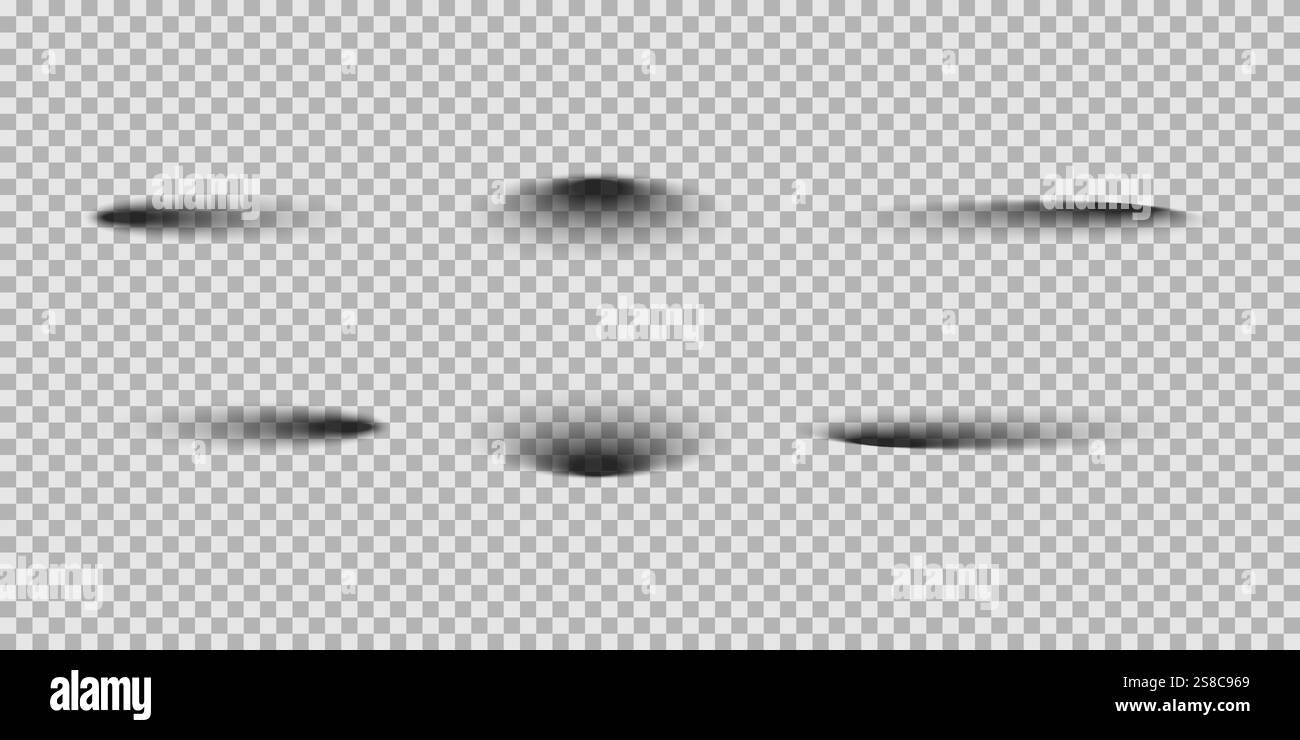 Realistic radial shadow set on transparent background Stock Vector ...