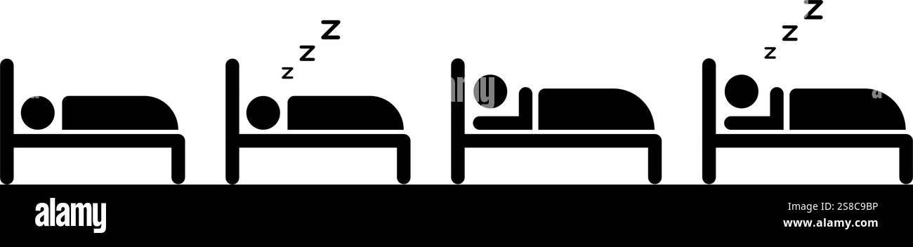 Sleep bed icon set basic simple design Stock Vector Image & Art - Alamy