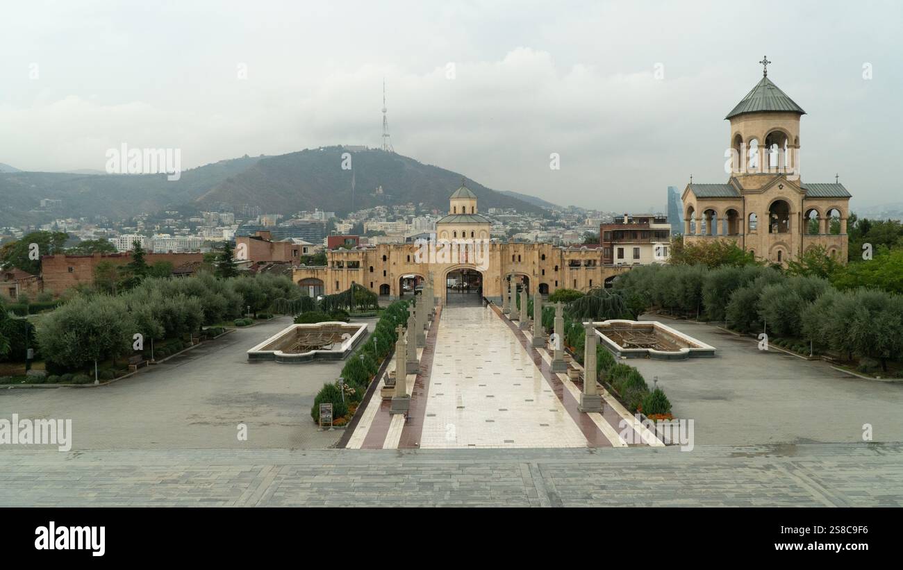 Sameba Cathedral, the largest orthodox cathedral in Georgia Stock Photo ...