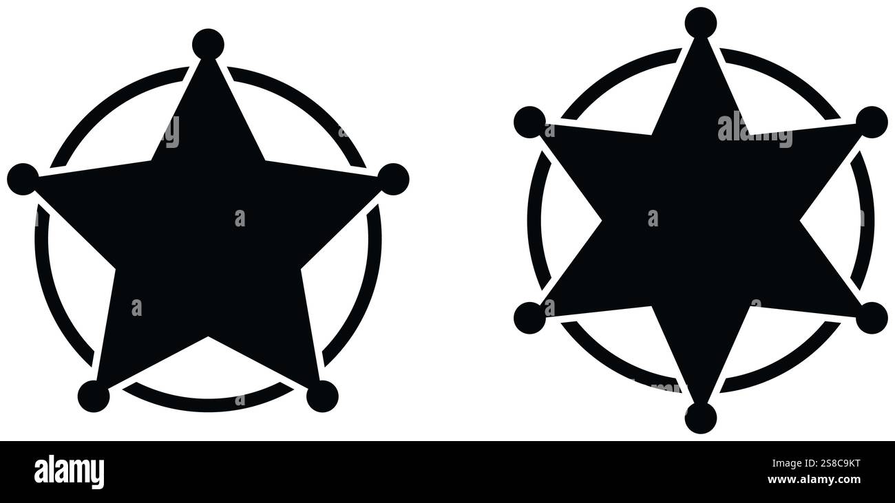Sheriff star icon set basic simple design Stock Vector Image & Art - Alamy